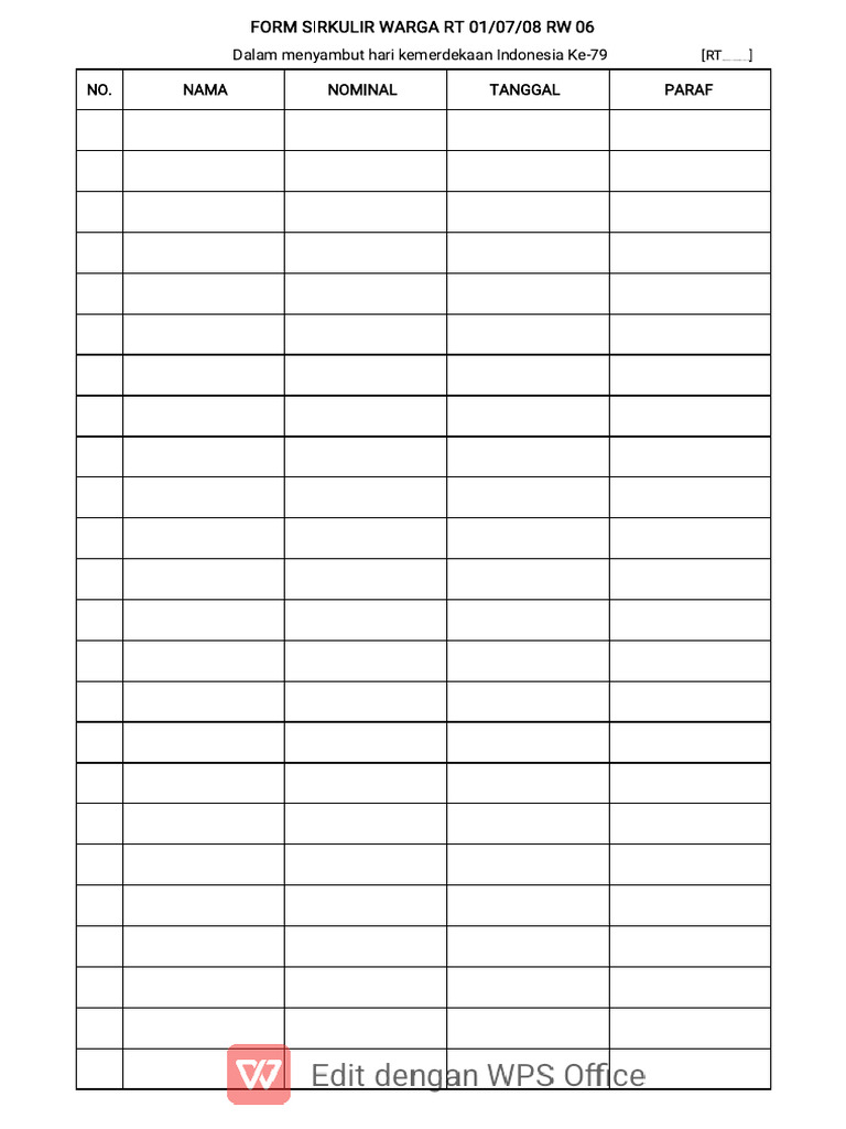 Form Sirkulir Warga | PDF