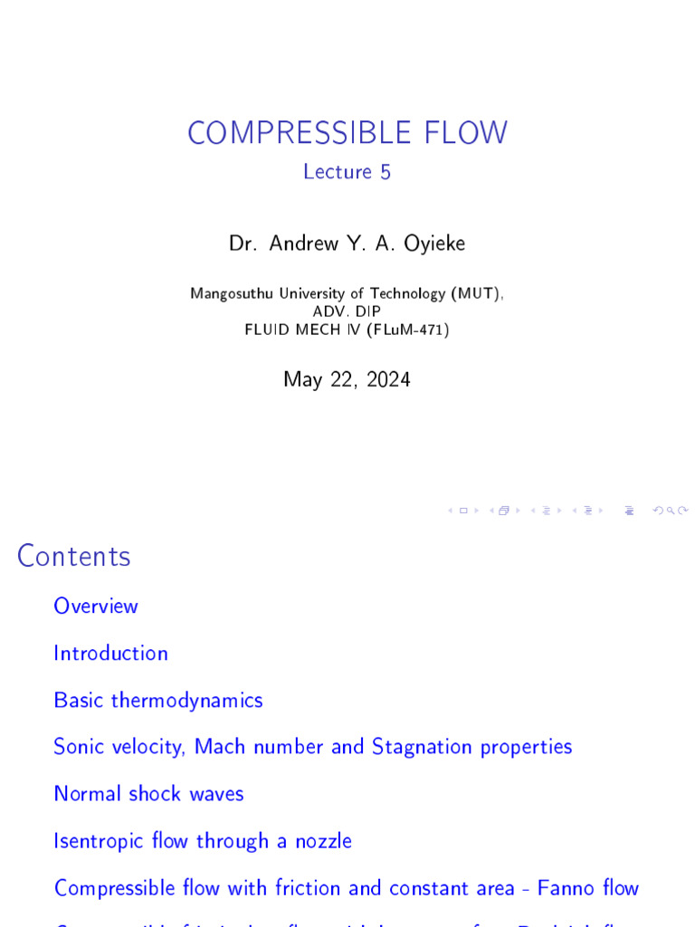 Compressible Flow | PDF | Compressible Flow | Gases