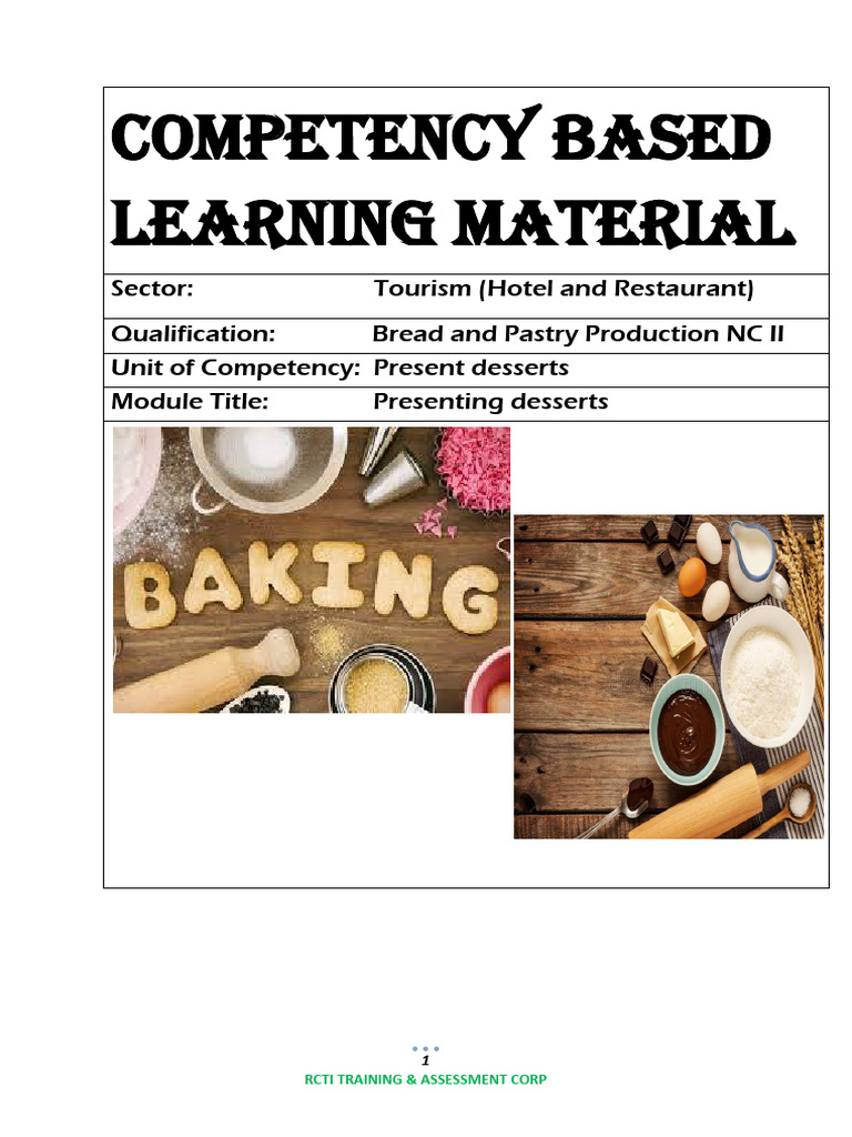 CBLM BPP 5.present Desserts 1 | PDF | Custard | Caramel