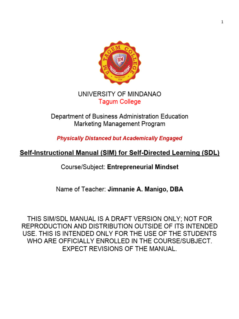 GE 11 Module As of Aug 2022 | PDF | Entrepreneurship | Mindset