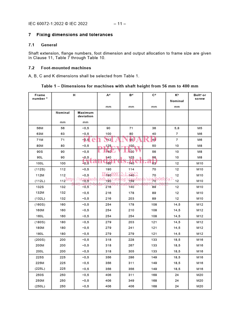 Frame - Size To Terminal Size | PDF | Engineering Tolerance ...