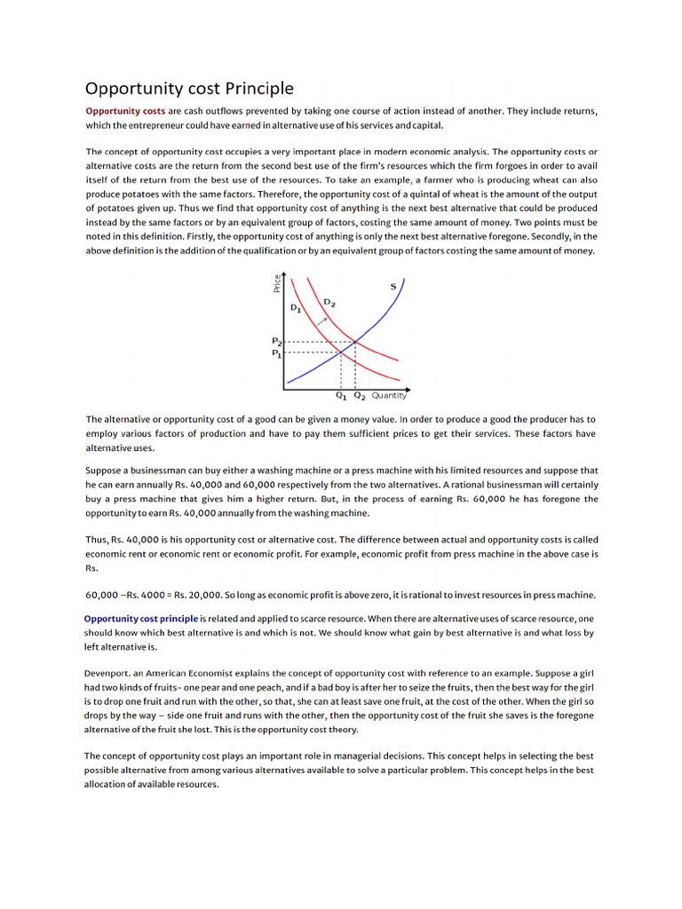 Opportunity Cost Concept | PDF