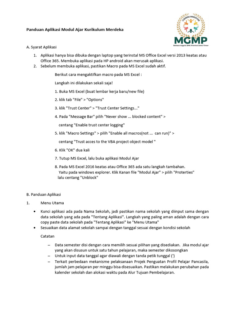 Panduan Aplikasi Modul Ajar Kurikulum Merdeka | PDF