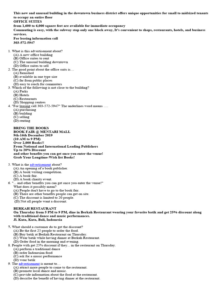 Latihan Soal Advertisement 8 | PDF | Art