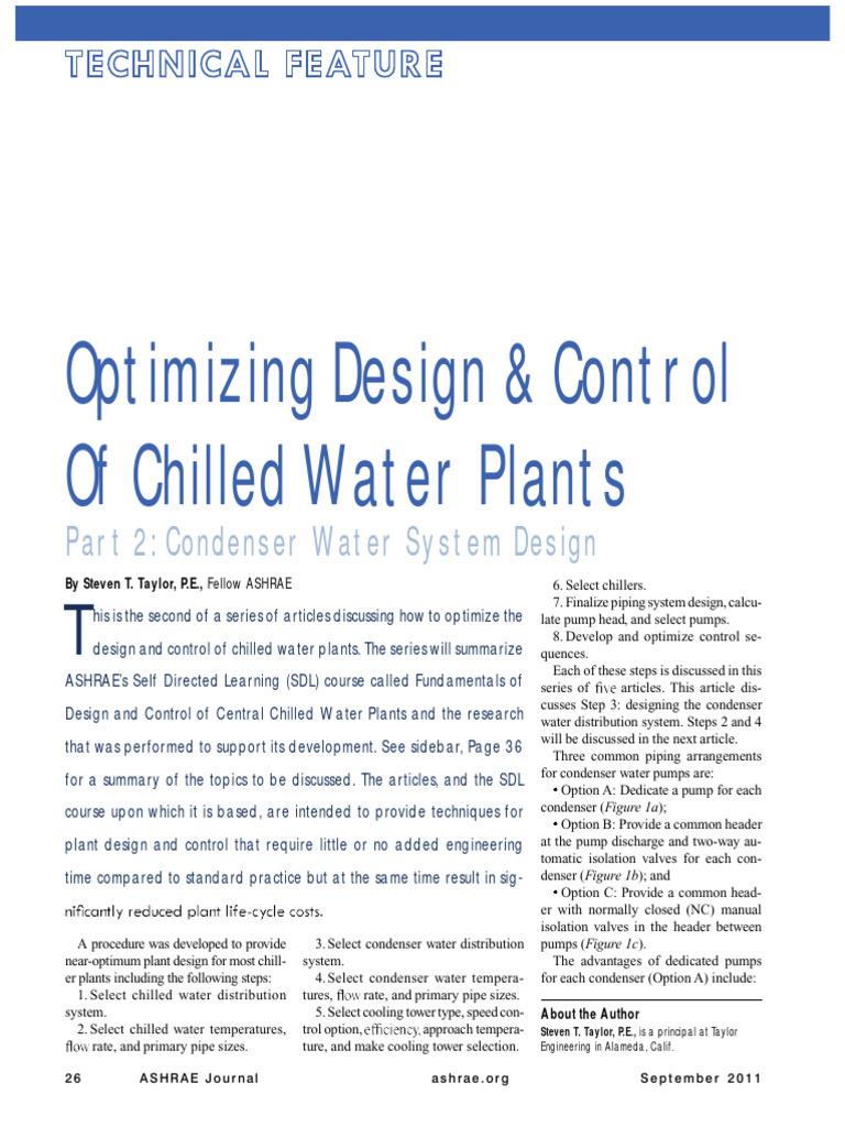 ASHRAE Journal - Optimizing Design & Control of Chilled Water Plants Part 2 Condenser Water ...