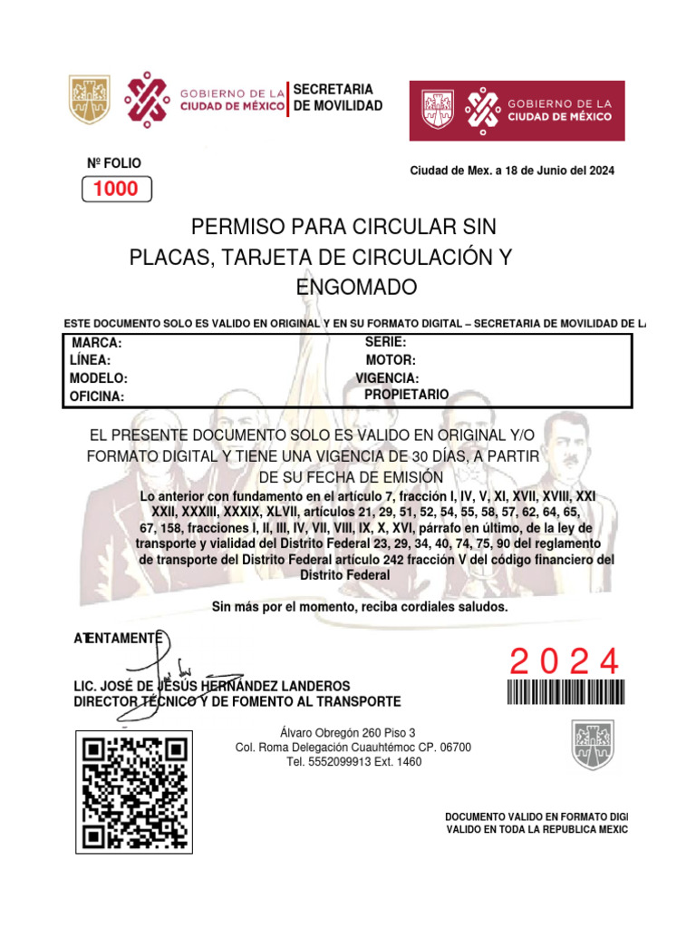 Permiso Prov. CDMX | PDF