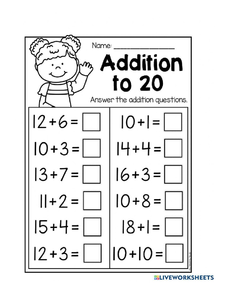 Addition Up To 20 | PDF