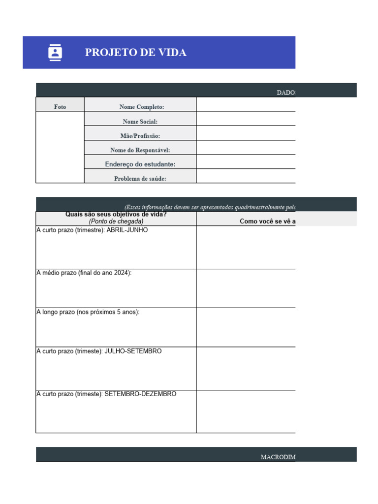 Projeto De Vida Pdf