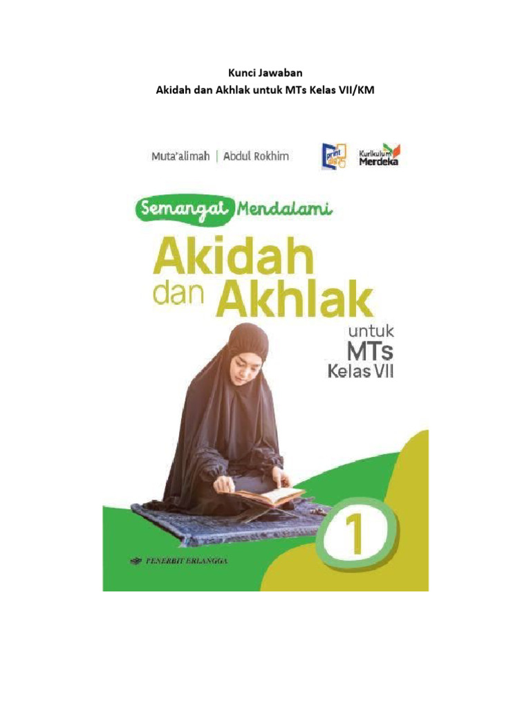 Kunci Jawaban Akidah MTs Kelas VII | PDF