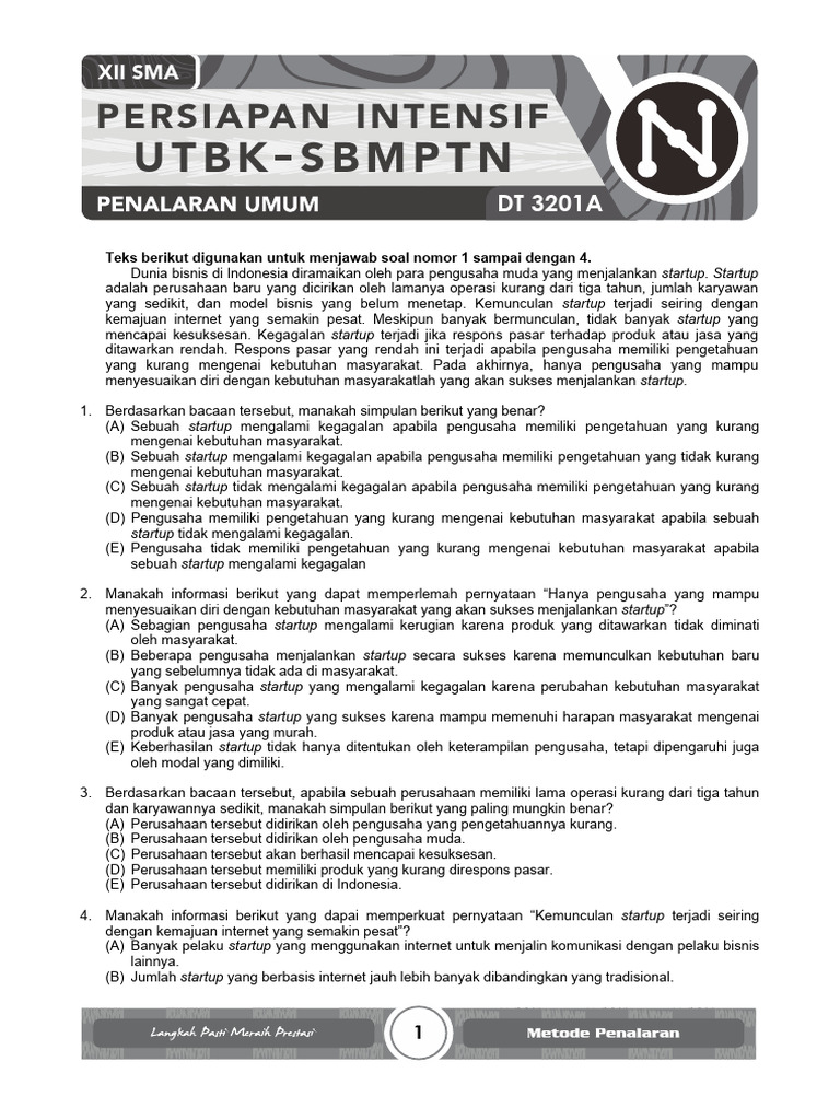 DT3201A - TPS Verbal PU - UTBK 21 | PDF | Ilmu Sosial