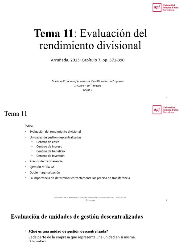 Tema 11 Slides Aida+CLara | PDF | Business | Presupuesto