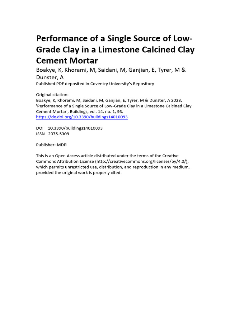 Chemical Test Of Lc3 Pdf Cement Concrete