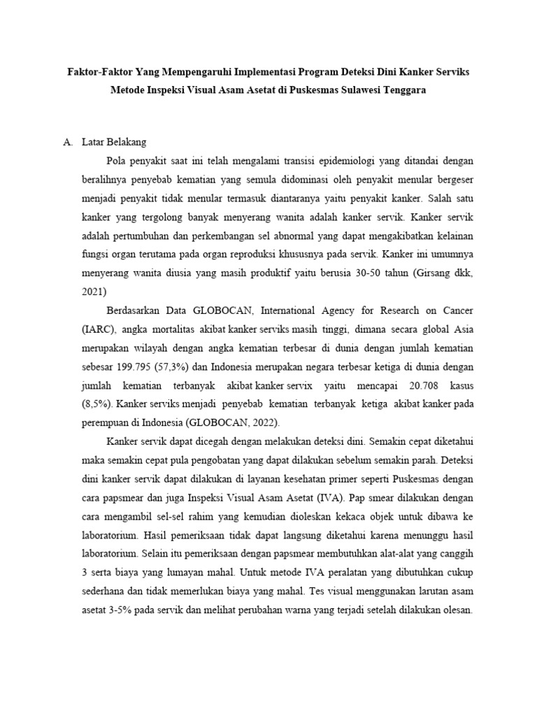 Implementasi Program Deteksi Kanker Serviks | PDF | Sains & Matematika
