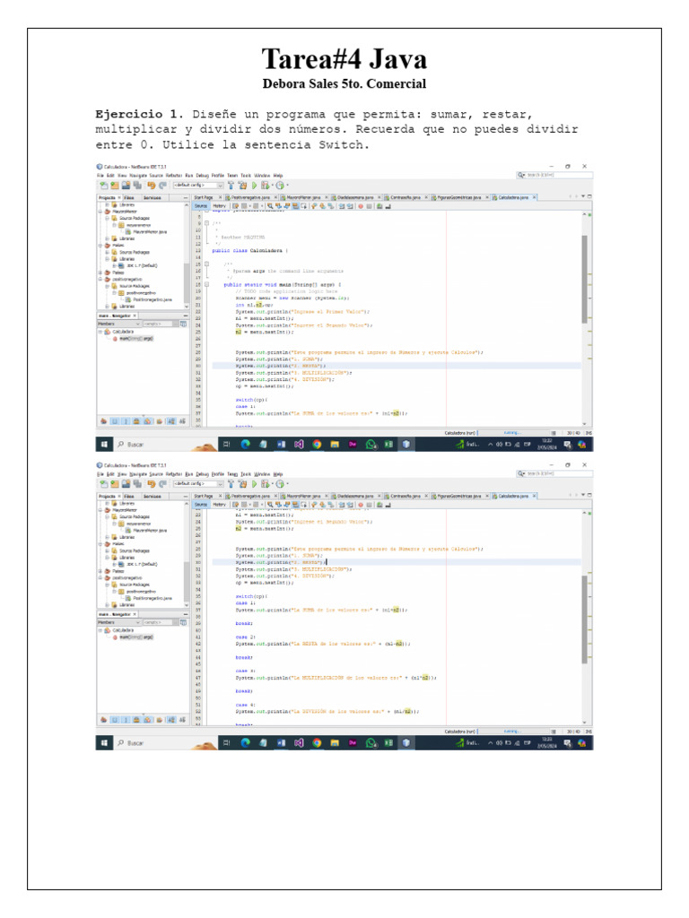 Tarea#4 Java | PDF | Informática
