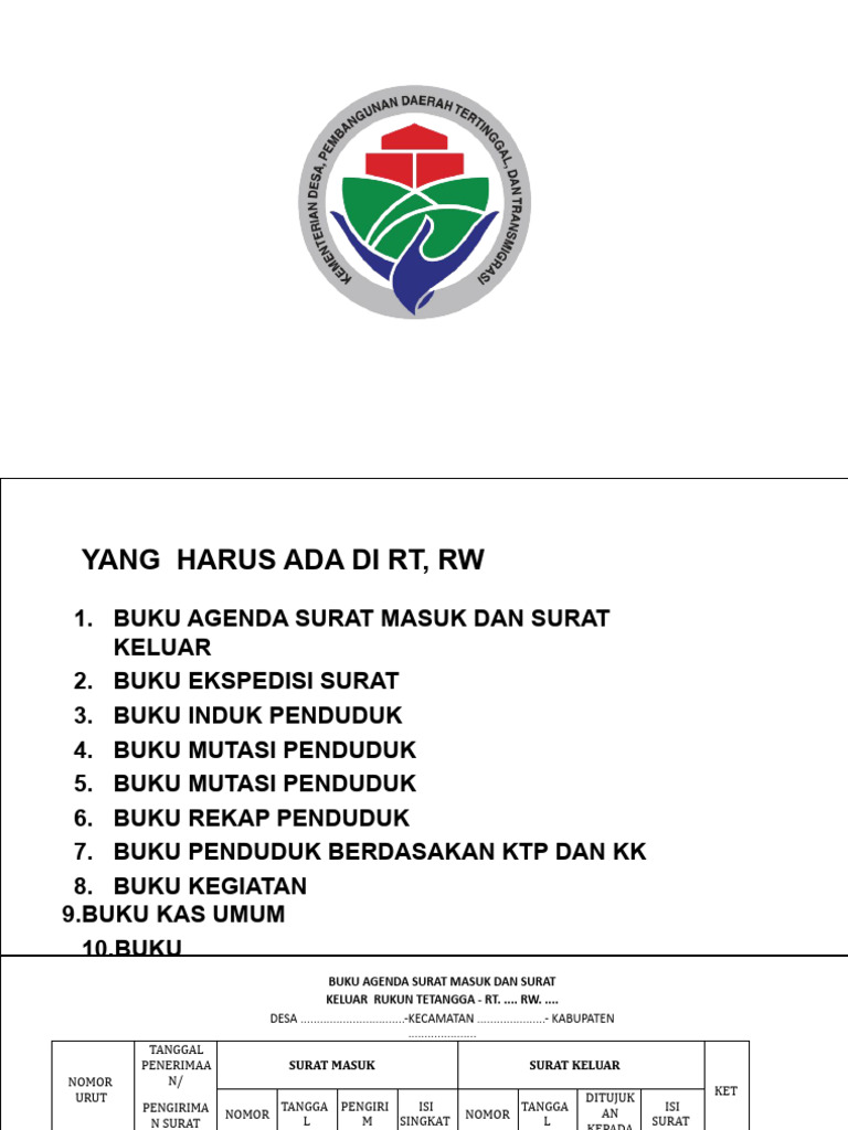 Buku Adm RT RW | PDF