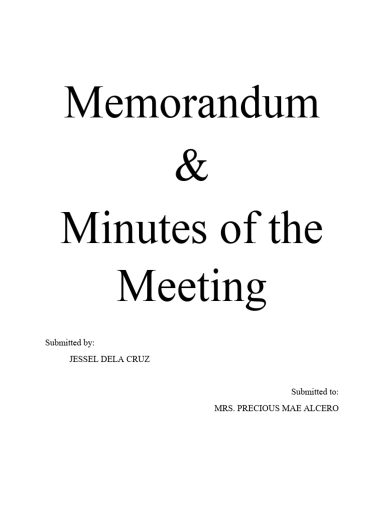 Meeting Minutes Memorandum Summary | PDF | Foreign Language Studies