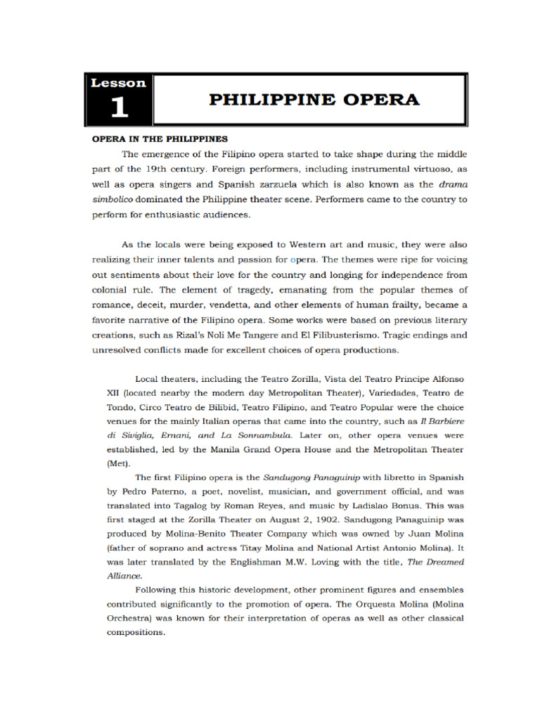 Philippine Opera | PDF