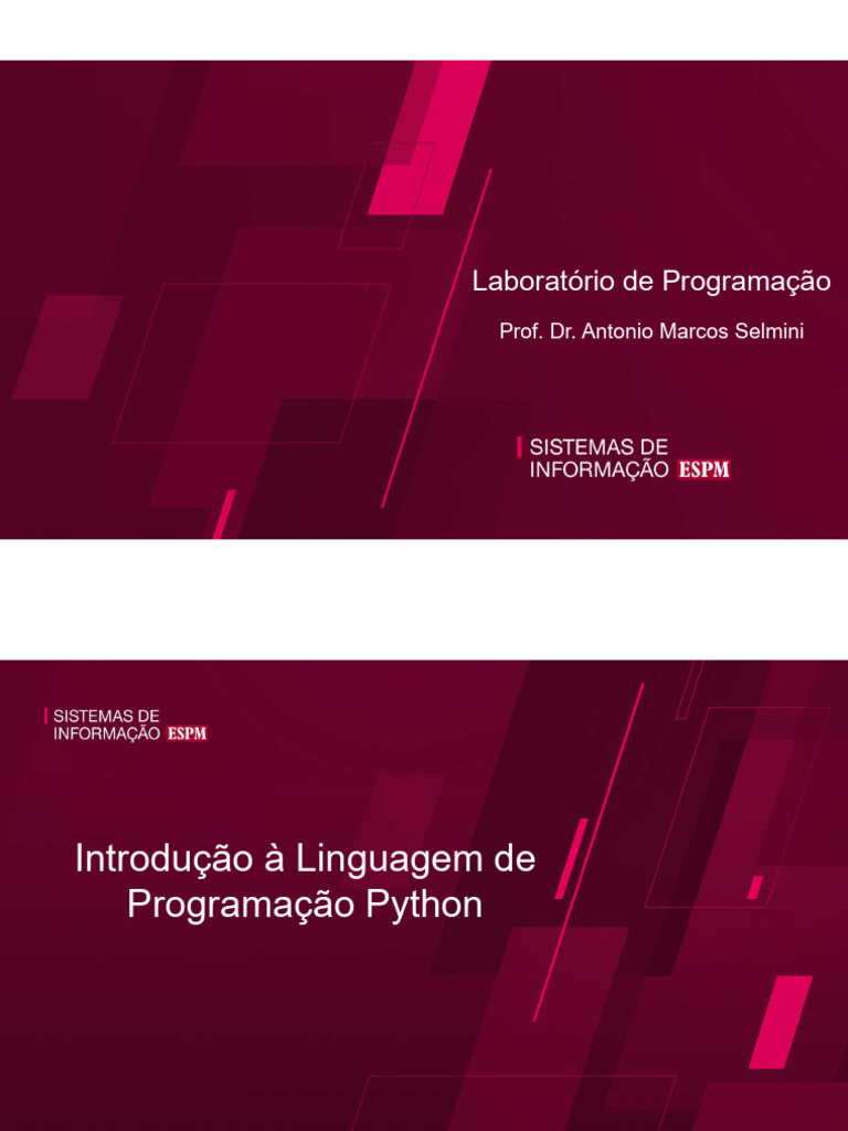 01-Introdução À Linguagem Python | PDF | Python (linguagem de ...