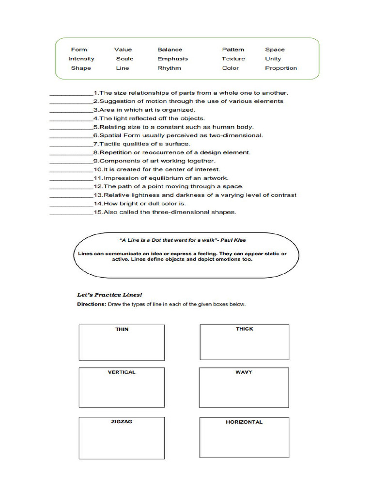 Arts 1st quarter activity | PDF
