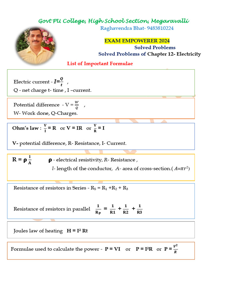 Problems of Chapter 12 EM by 9483810224 | PDF | Electrical Resistance ...