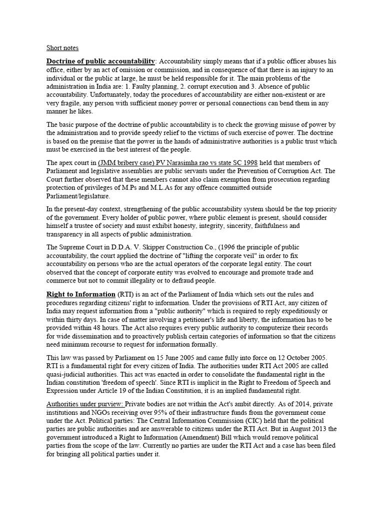 Administrative Law Imp Ans | PDF | Separation Of Powers | Justice