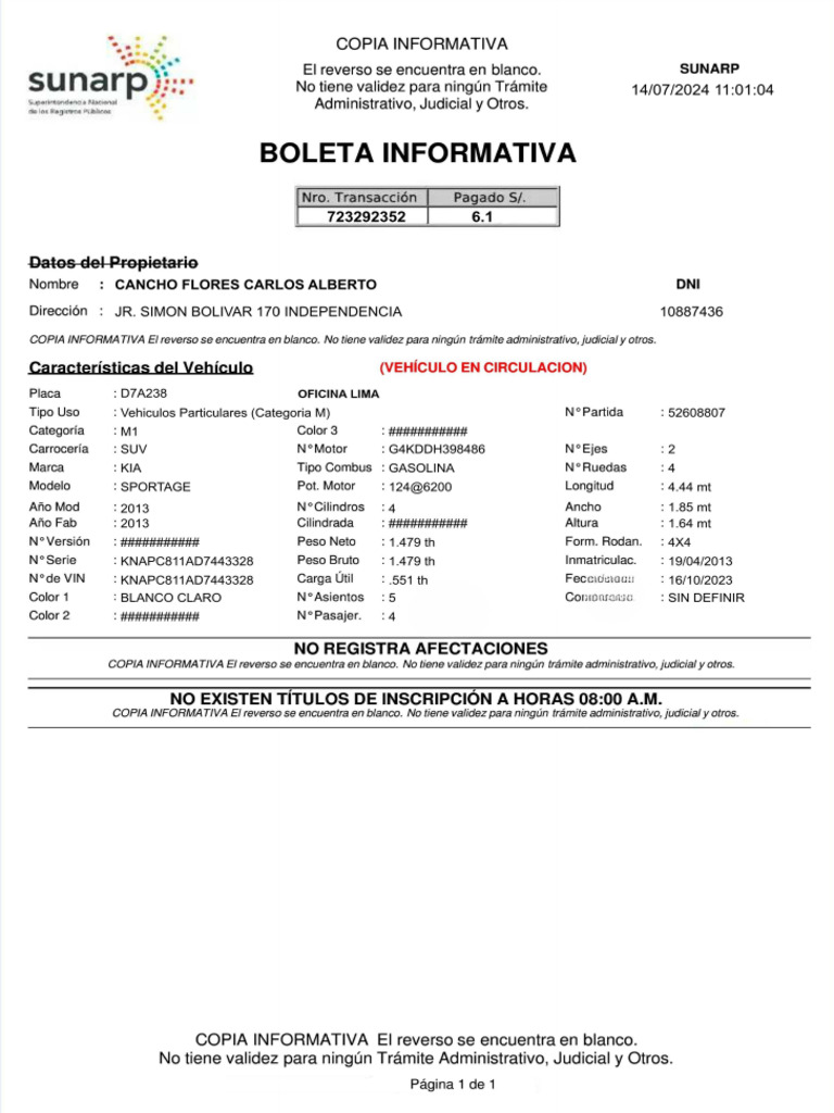 Certificado Placa | PDF