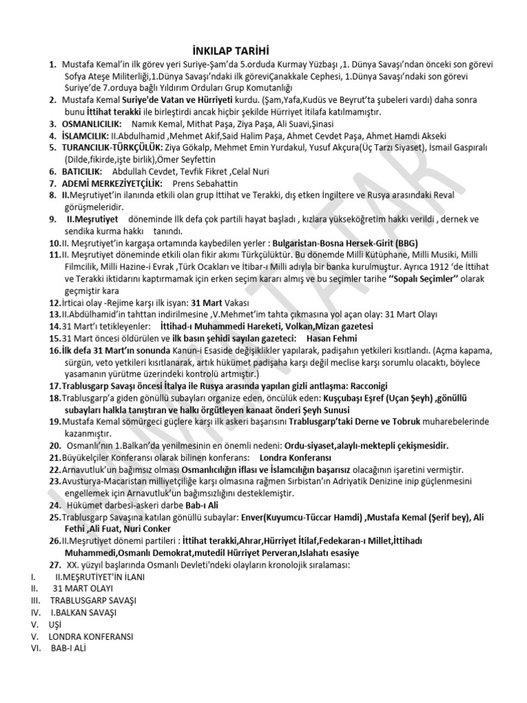 HAMZA - TATAR - Ä°NKILAP - Ve - Ã AÄ DAÅ - TARÄ°HE - SON - DARBE - NOTLARI - 1 2 | PDF