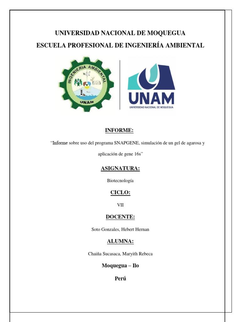 Uso Del Programa Snapgene, Simulación de Un Gel de Agarosa y Aplicación ...