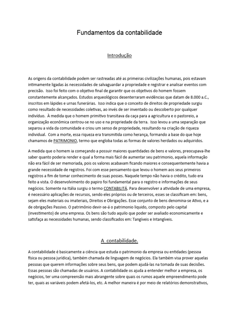 Fundamentos Da Contabilidade | PDF | Contabilidade | Relatório anual