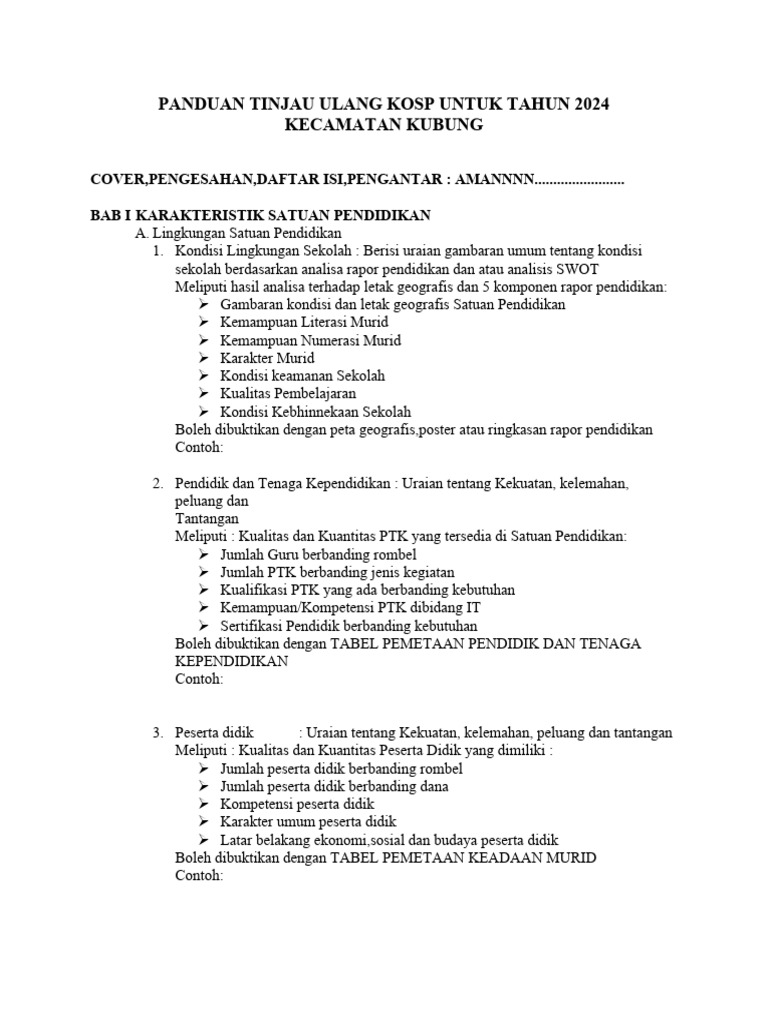 Panduan KOSP 2024 | PDF