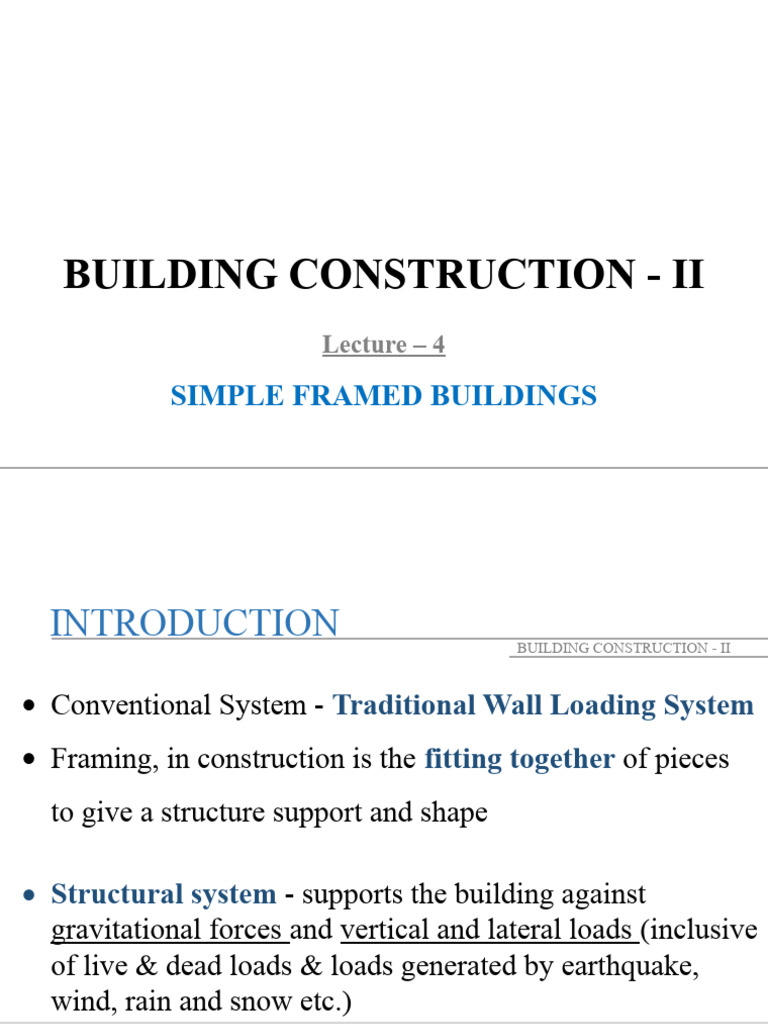 SEM 04. Simple Framed Buildings | PDF | Beam (Structure) | Framing (Construction)