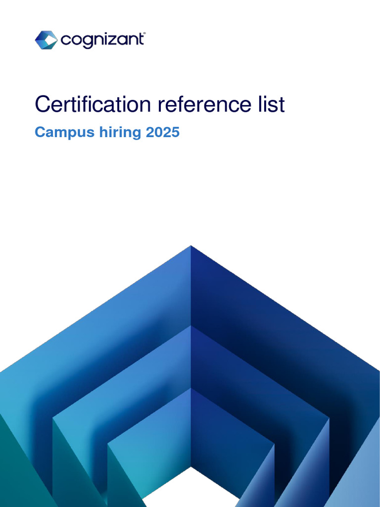 Cognizant - Certification Reference List - 2025 | PDF | Sql | Java (Programming Language)