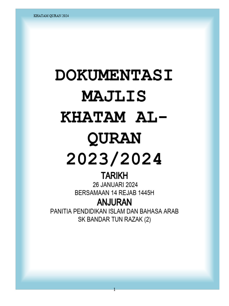DOKUMENTASI Khatam Quran 2024 | PDF