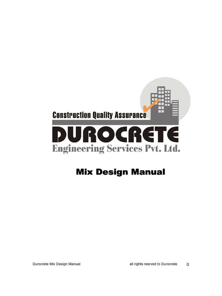 Mix Design Manual | PDF | Concrete | Cement