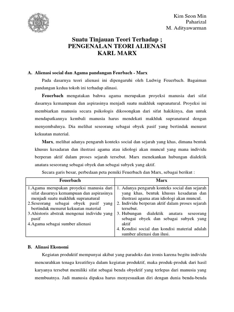 Teori Alienasi Karl Marx | PDF | Ilmu Sosial | Filsafat