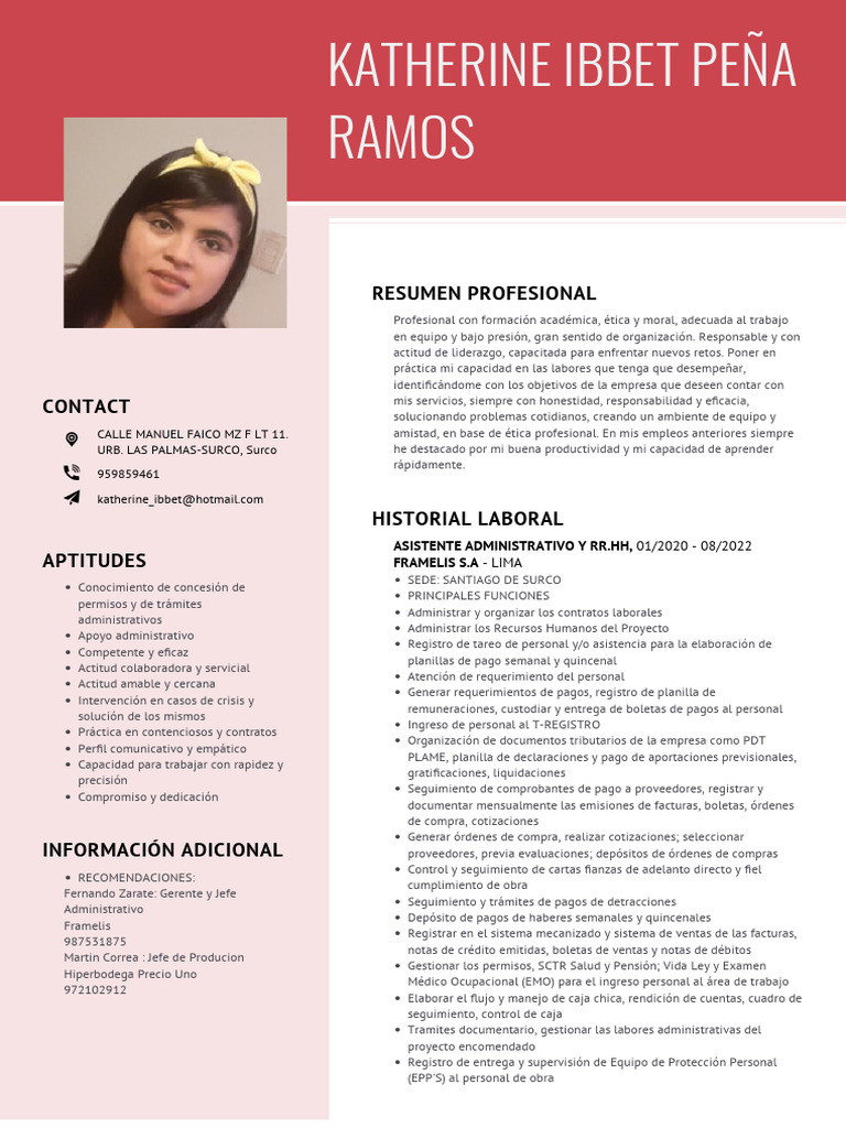 CV Katherine Peña | PDF | Contabilidad | Business