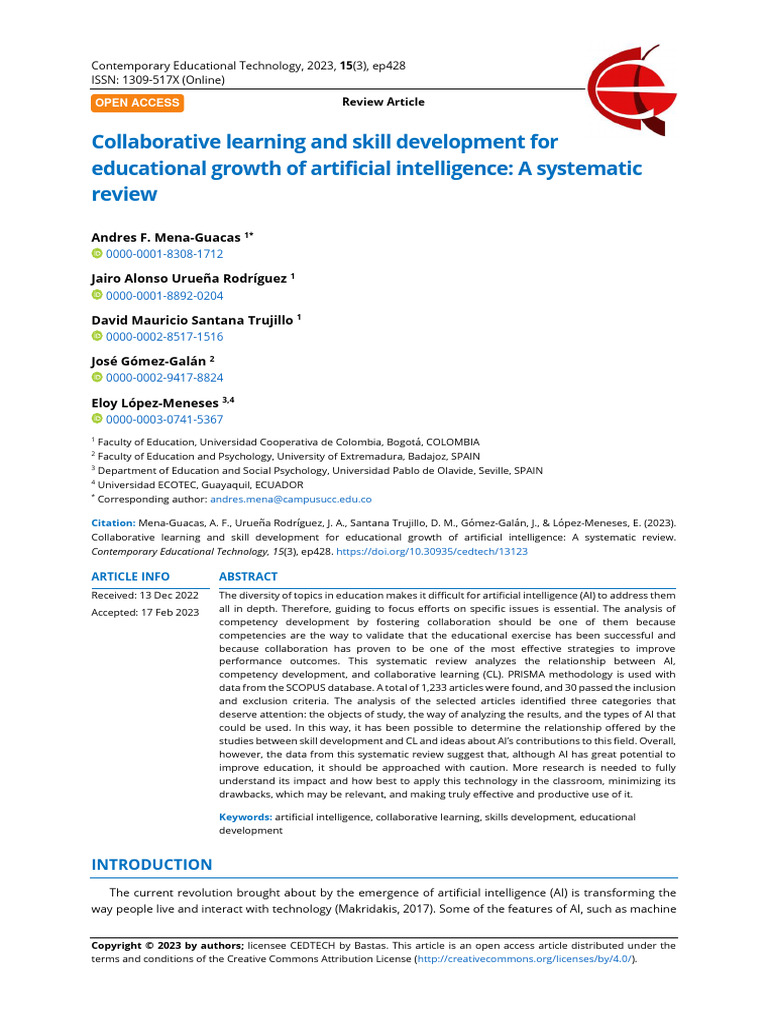 Collaborative Learning and Skill Development For Educational Growth of ...