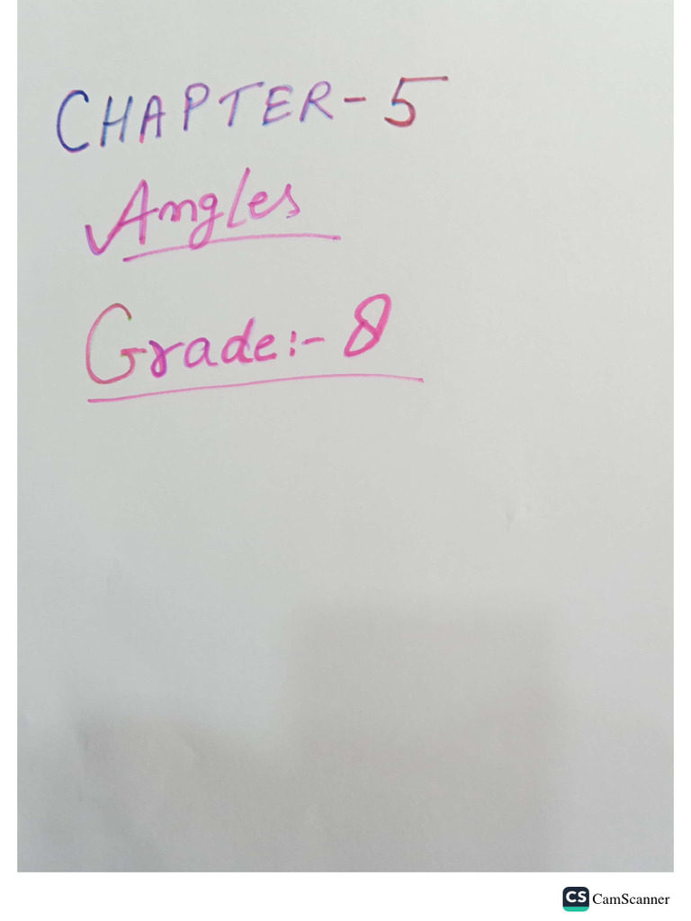 Grade 8, Chapter 5 (Angles | PDF