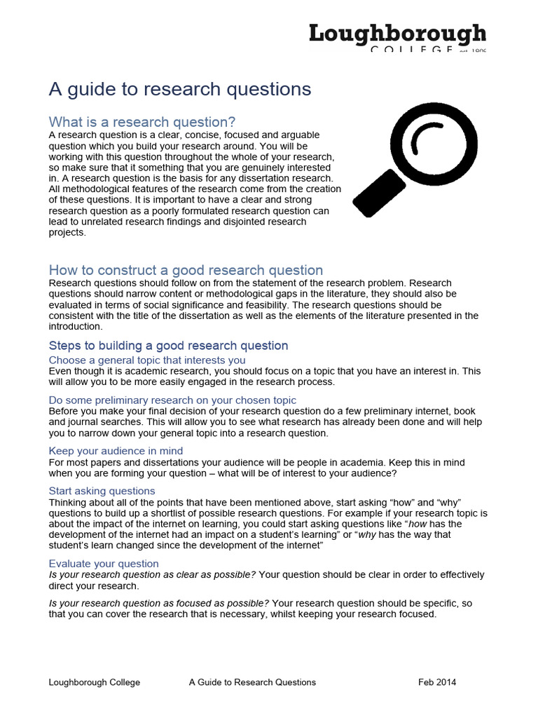 Crafting Effective Research Questions | PDF | Evidence | Inquiry