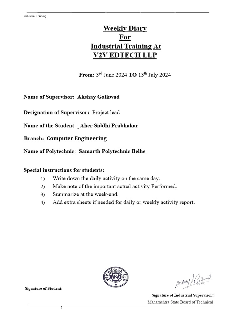 Siddhi V2V Edtech Diary | PDF | Method (Computer Programming) | Object Oriented Programming