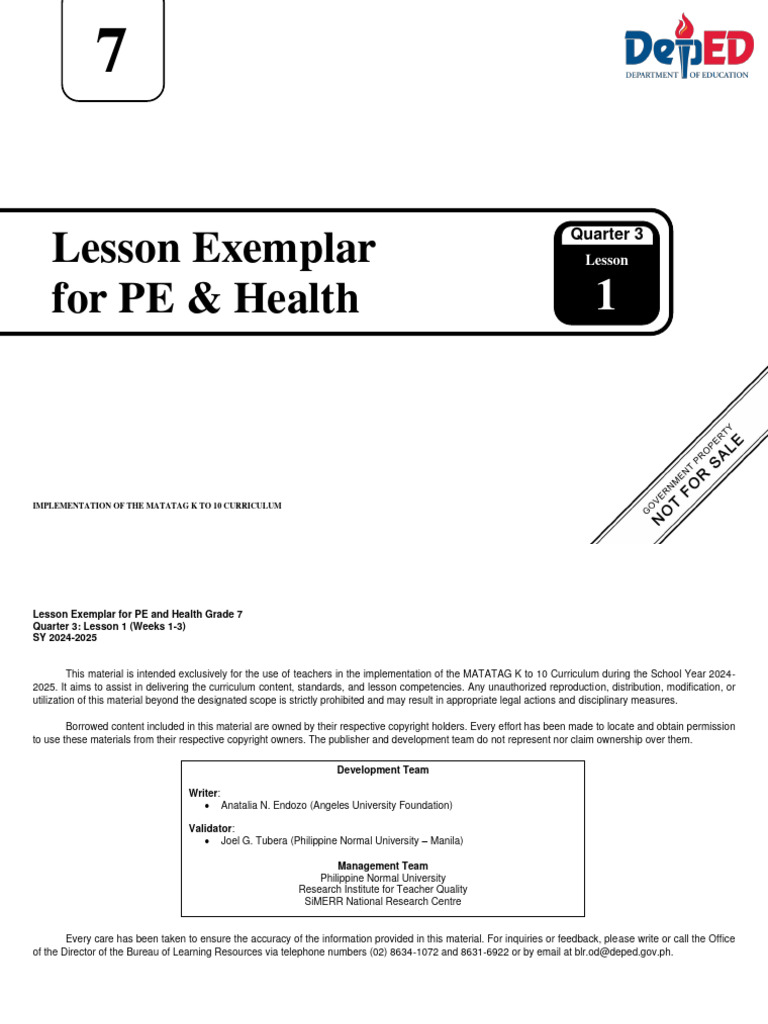 Q3 - LE - PEH 7 - Lesson 1 - Weeks 1-3 | PDF | Diet (Nutrition) | Diet ...