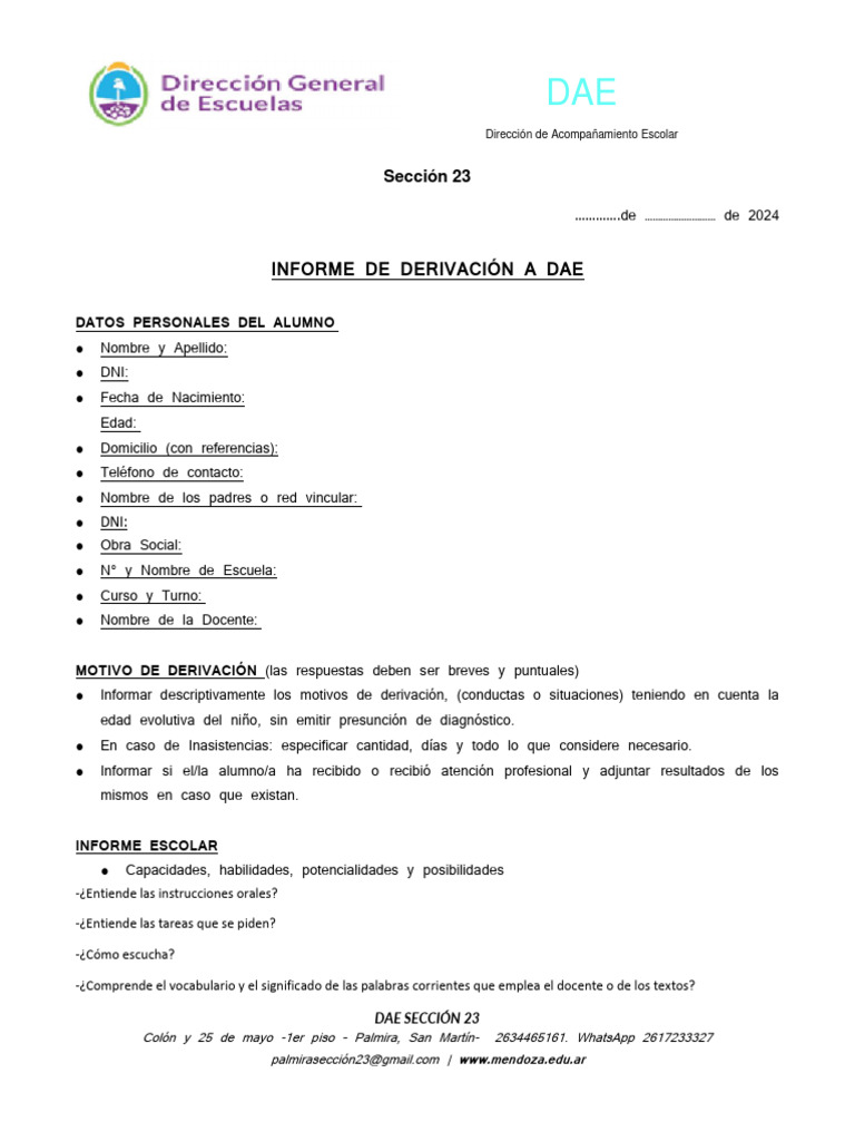 MODELO DERIVACIÓN DAE | PDF