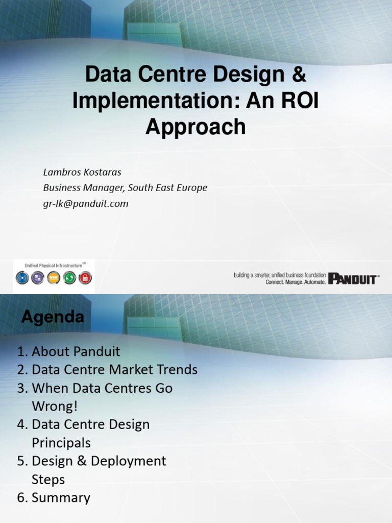 Datacenter Design N Implementation Trends A ROI Approach Lambros Kostaras Business Manager South ...