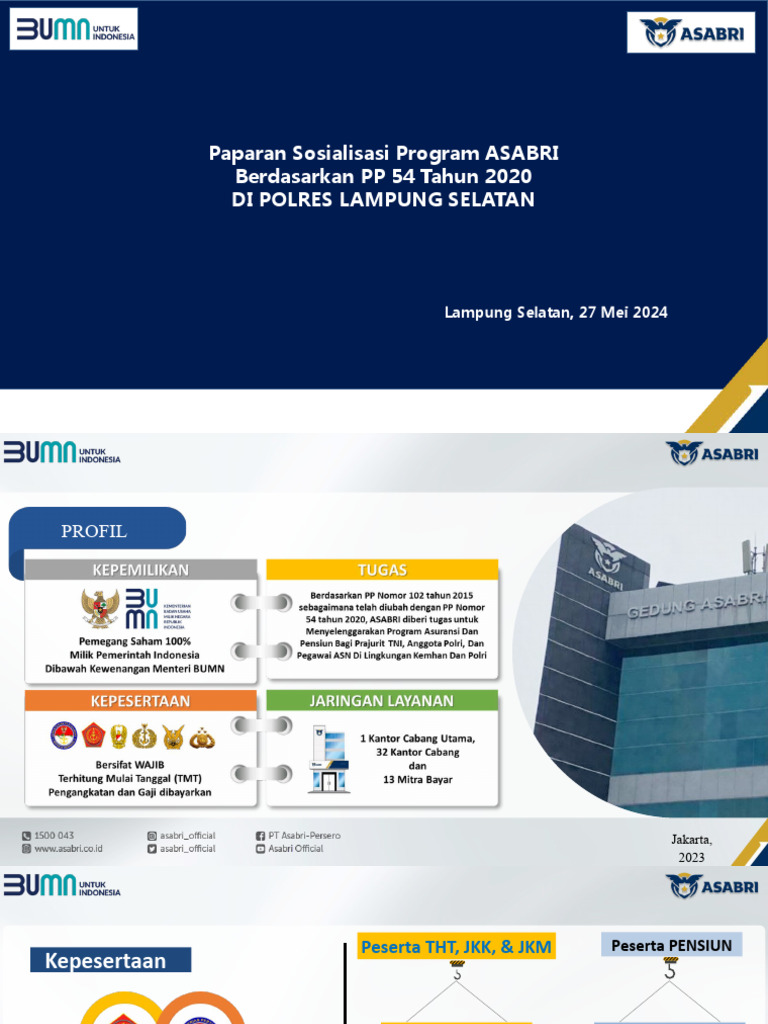 MATERI SOSIALISASI Asabri | PDF