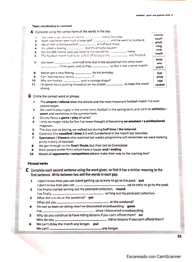 Unit 5a - Extra Vocabulary | PDF