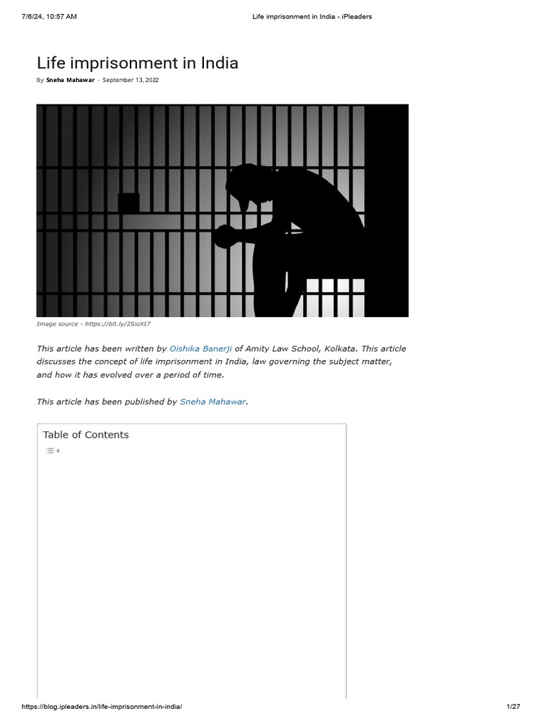 FN 3 Life Imprisonment in India | PDF | Pardon | Sentence (Law)