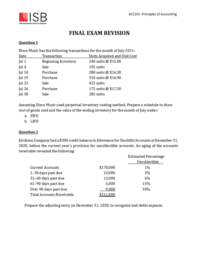 Final Exam Practice | PDF | Depreciation | Balance Sheet