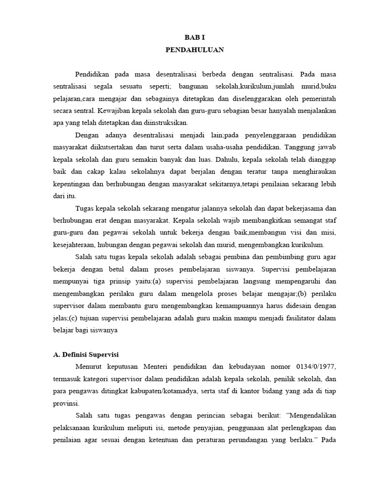Program & Laporan Supervisi - TJ1 | PDF