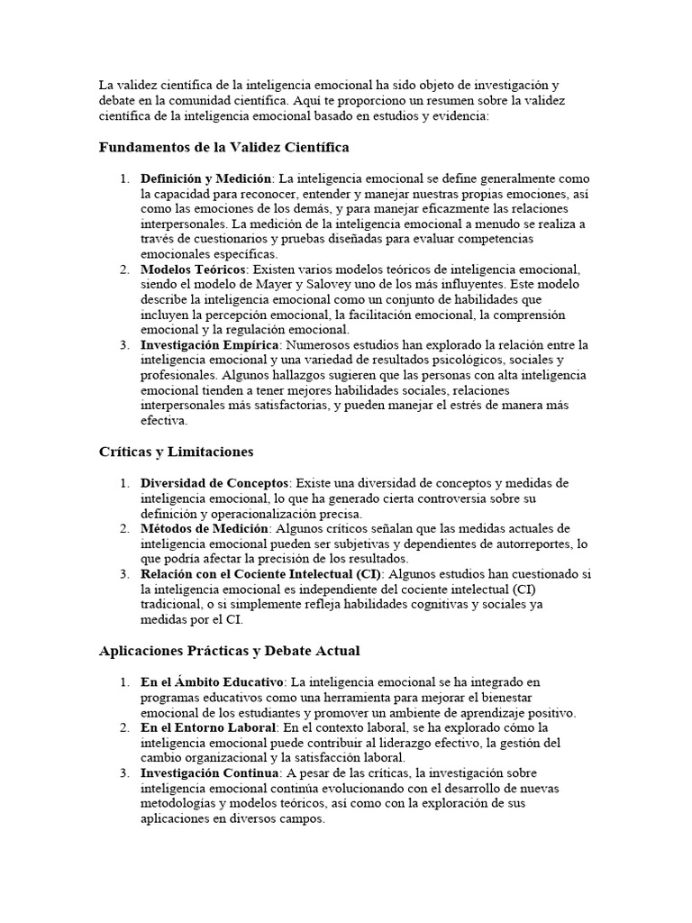 Fundamentos de La Validez Científica | PDF | Inteligencia emocional ...