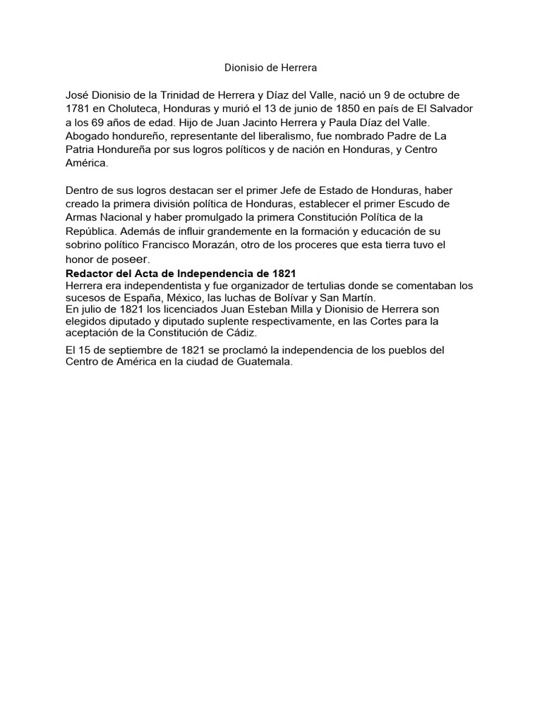 Dionisio de Herrera | PDF